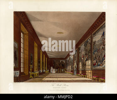 This painting, from Pyne's Royal Residences series, shows the Ante Room ...