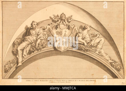 Coat of arms of Pope Alexander VII Chigi on the portal of Sant Andrea ...