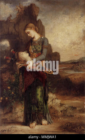 Thracian Girl Carrying the Head of Orpheus on His Lyre by Gustave ...