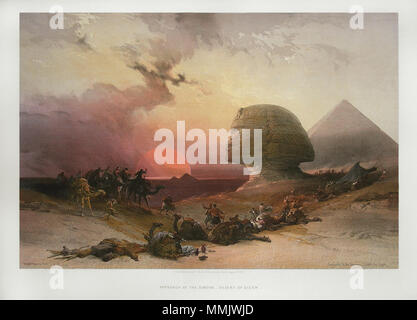 Approach of the simoom-desert of Gizeh - David Roberts, R.A Stock Photo ...
