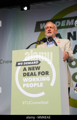 Labour leader Jeremy Corbyn at the Unison offices in Manchester during ...
