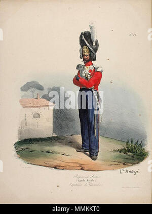Uniform of an infantry Grenadier with the French Royal Guard, Bourbon ...