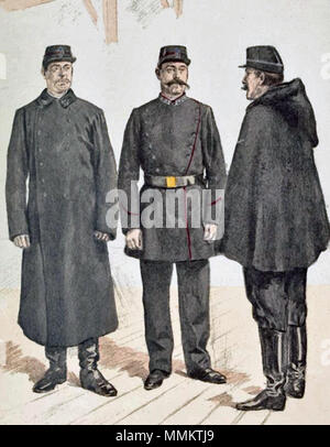 Gardiens de la paix (1873-1894). Eau forte en couleurs, pour illustrer ...