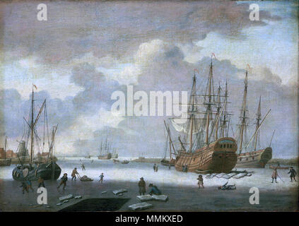 *A Dutch Whaler and Other Vessels in the Ice* by Adam Silo depicts a ...