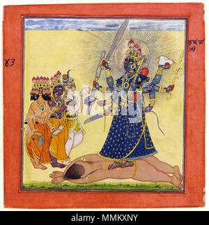 Goddess Bhadrakali Worshipped by the Gods from a tantric Devi series ...