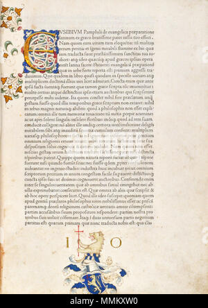 Eusebius evangelica praeparatione - Jenson 1470 1r Stock Photo - Alamy
