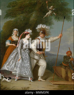 ‘Ein eleganter Herr als Pierrot’, painted by Christian Wilhelm Ernst ...