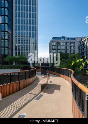 The newly reinstated and refubished St Alphege High Walk on London wall ...