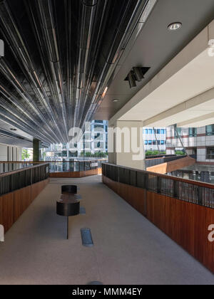 The newly reinstated and refubished St Alphege High Walk on London wall ...