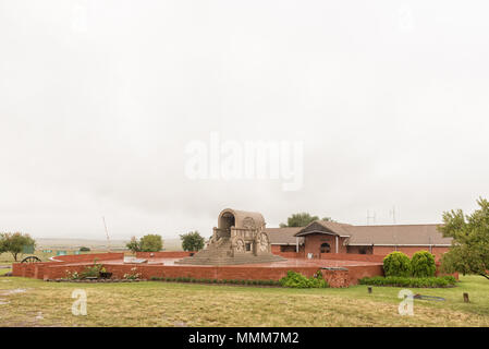 BLOEDRIVIER, SOUTH AFRICA - MARCH 22, 2018: Cairn and information board ...