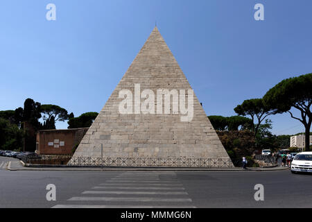 The Egyptian like landmark Pyramid of Caius Cestius in the Rome ...