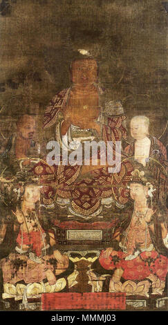 The artwork 'Amida Triad with Ananda and Mahakasyapa' features the ...