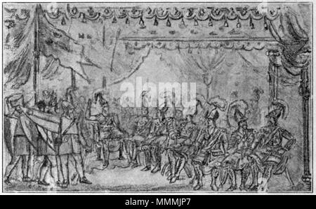 . English: Scene from Gustav III's play/opera 'Gustaf Vasa'. From a ...