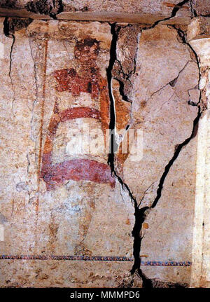 Fresco of a Macedonian soldier, from the Tomb of Agios Athanasios, 4th ...