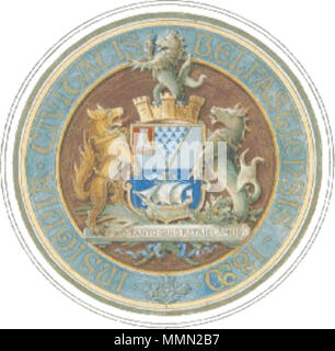 This painting of the City of Belfast Coat of Arms represents the ...
