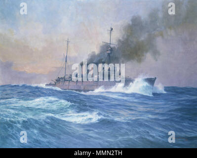 HMS Dublin - a Chatham class light cruiser that took part in the search ...