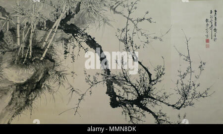 'Plum Blossoms and Bamboo' by Yamamoto Baiitsu, Honolulu Museum of Art, 13178.1 Stock Photo - Alamy