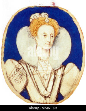 The portrait 'Elizabeth I of England' by Isaac Oliver presents the ...