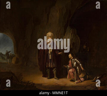David and Saul at the Cave of En Gedi, Historical Bible, Anonymous ...