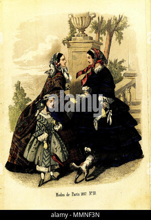 Penelope- Nyaste journal för damer 1857, illustration nr 15 Stock Photo ...