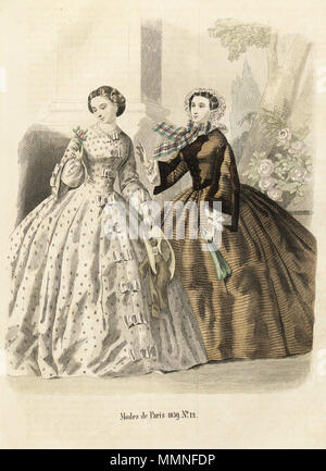 Penelope- Nyaste journal för damer 1857, illustration nr 15 Stock Photo ...