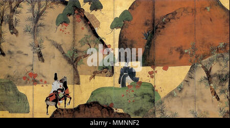 Color and gold. Paper six-fold screen. Origin: Japan. Date: 1568-1615 ...
