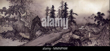 Sansui chokan, detail 1496 by Sesshu Toyo Stock Photo - Alamy