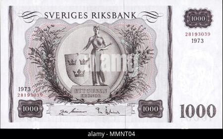 . English: Swedish 1000 kronor banknote printed 1976-1988 . 1 January ...