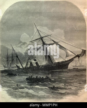 . Sinking of the CSS Alabama, engraving. 23 July 1864. Unknown 31 ...
