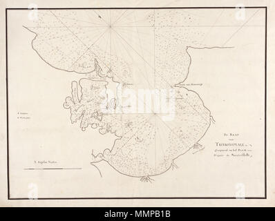 . Nederlands: Kaart van de baai en het eiland van Arguin. Oppervlakte ...