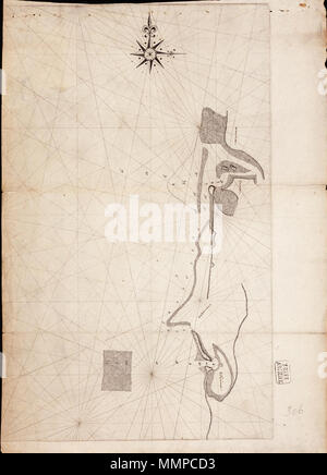 . Nederlands: Kaart van de baai en het eiland van Arguin. Oppervlakte ...