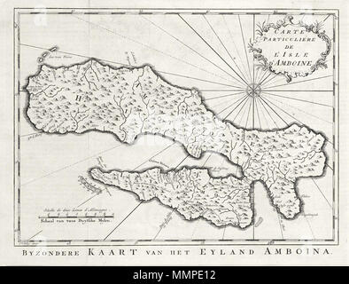 Map of the island of Amboina Stock Photo - Alamy