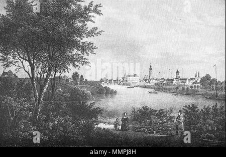 Ansicht Glogau um 1850 Stock Photo - Alamy