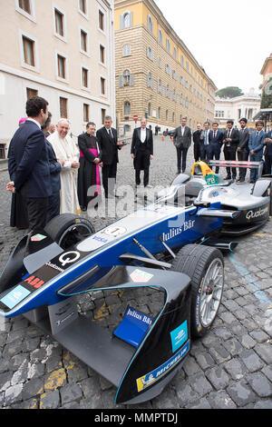 Pope Francis blesses a Formula E electric car before the General ...