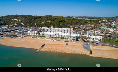 Aerial view of Dover beach and castle, Kent, England Stock Photo - Alamy