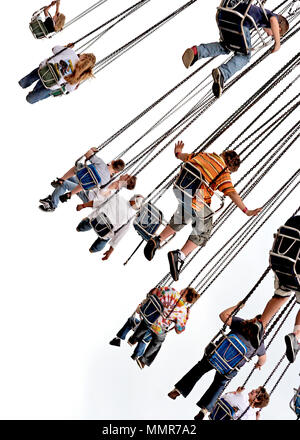 Girls swinging in a park Stock Photo - Alamy