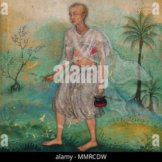 'Jain Ascetic Walking Along a Riverbank,' a painting by Basawan, is a ...