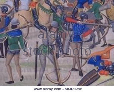 . From a illuminated manuscript of Jean Froissart's Chronicles Battle ...