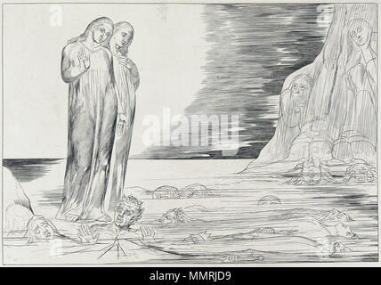 Blake's Illustrations of Dante, object 7 (Bentley 448-6) The Pit of ...