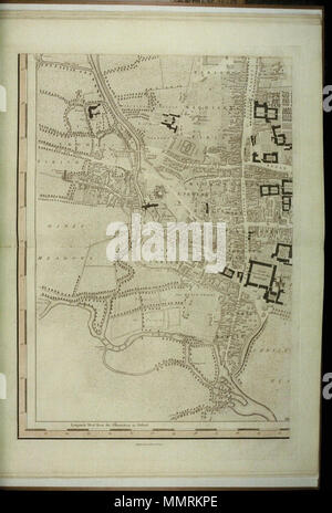 . Close-up of the inset map of the city of Oxford shows the western ...