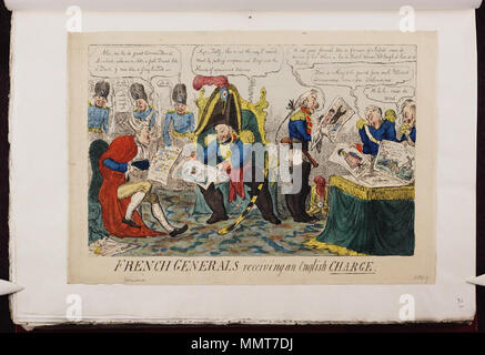 Cartoon, French Generals receiving an English Charge Stock Photo - Alamy