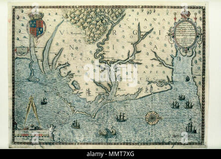 Map of Virginia 1590 Stock Photo - Alamy