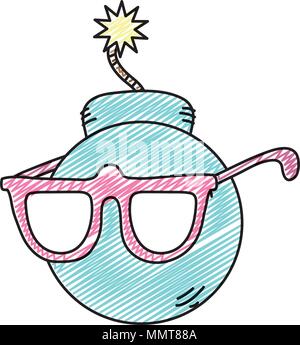 pop art bomb with glasses style Stock Vector Image & Art - Alamy