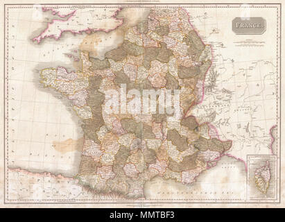 Map of France with the most important cities and rivers Stock Photo - Alamy