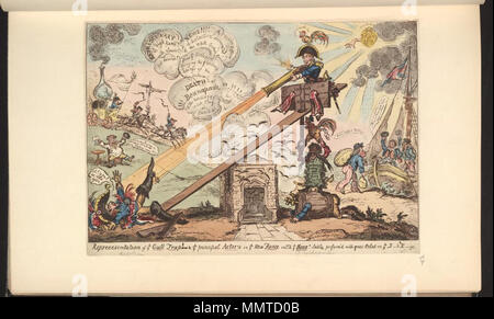 . Satire on Napoleon's defeat and abdication in 1814. (British ...