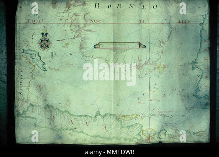 A historical portolan map from the Bodleian Libraries showing the ...