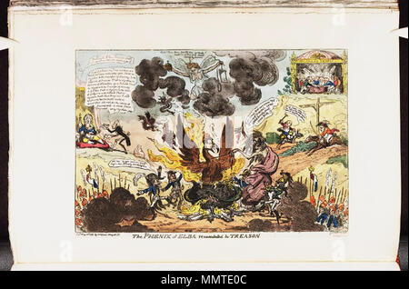 . Satire on the Battle of Waterloo. (British political cartoon ...