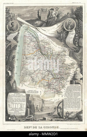 Map of Gironde in France Stock Photo - Alamy