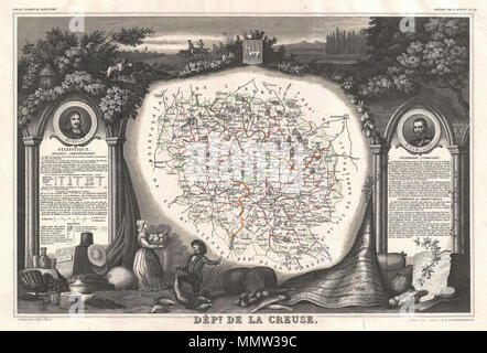 Map of Creuse France Stock Photo - Alamy