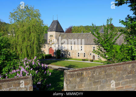 The medieval castle of Spontin (12th-16th centuries) in Yvoir, Belgium ...